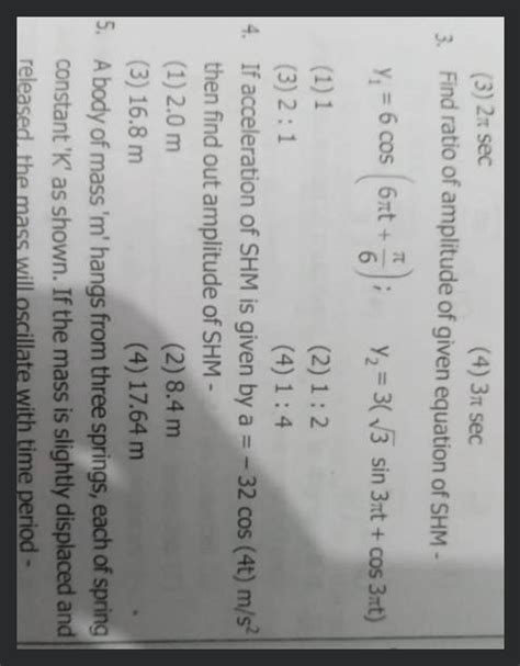 If Acceleration Of Shm Is Given By A −32cos 4t M S2 Then Find Out Amplitu