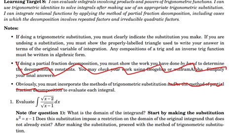 Solved Learning Target I Can Evaluate Integrals Involving Products