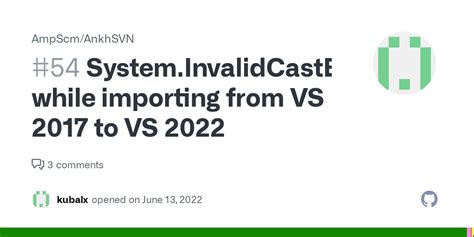System Invalidcastexception While Importing From Vs To Vs