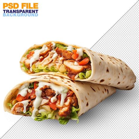 Foto De Comida Rápida Turca Pollo Shawarma En Tortilla O Tacos