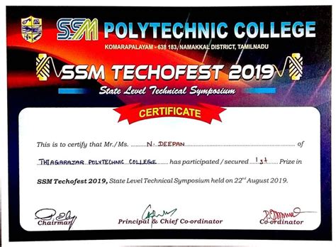 Deepan N On Linkedin I Won Prize In State Level Technical Symposium With The Topic Of Thermal