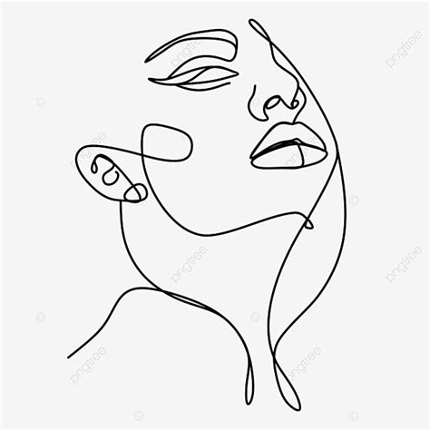얼굴 라인 아트 여자 한 여성 드로잉 추상적 인 벡터 여자 얼굴 미술 Png 일러스트 및 벡터 에 대한 무료 다운로드