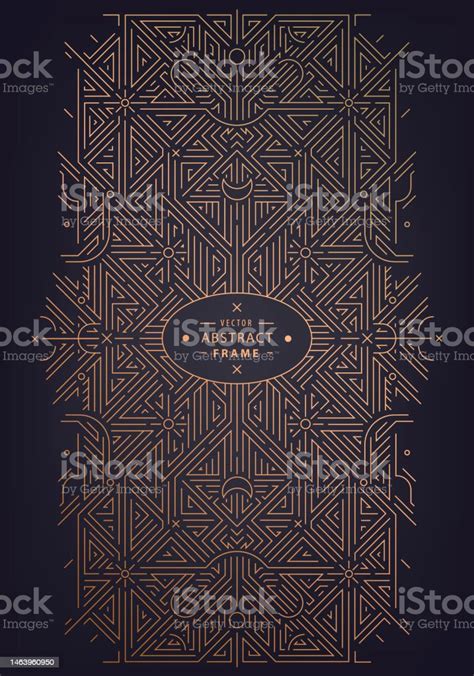 Vector Gold Art Deco Design Element Label And Frame For Luxury Products Golden Linear Fancy