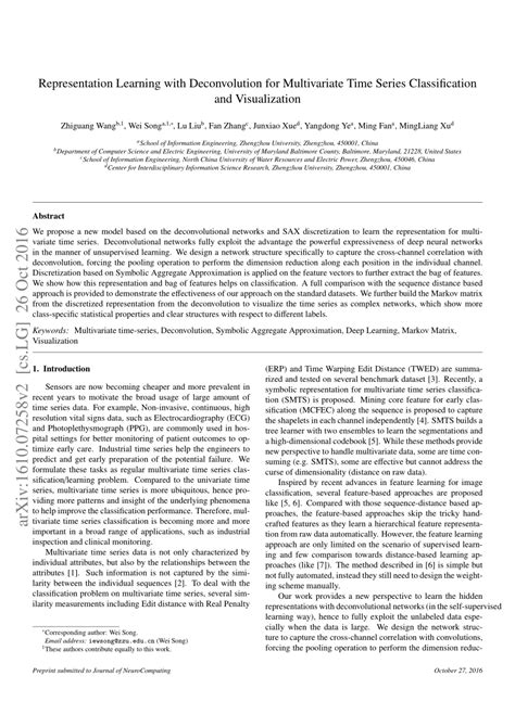 PDF Representation Learning With Deconvolution For Multivariate Time Series Classification And