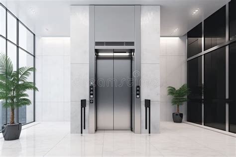 Interior View Of A Modern Elevator Office Or Modern Hotel Hallway