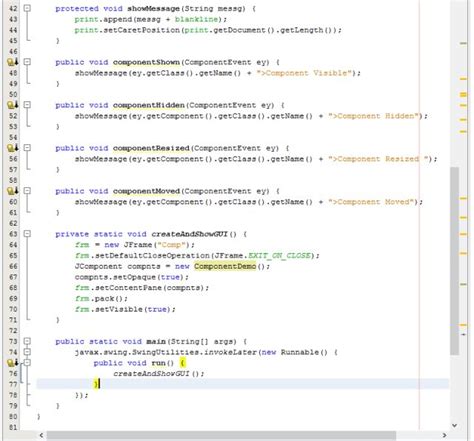 Listener Supported By Swing Components In Java