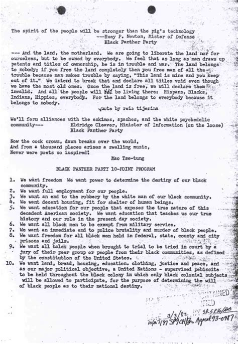 10 Point Plan Miss Browns Social Studies Class Grade 12week 1 Unit Black Panther Party