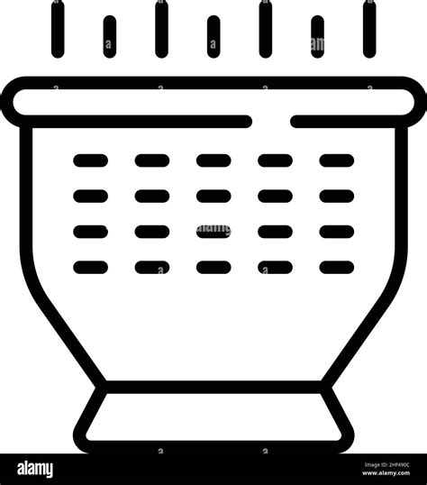 Colander Icon Outline Vector Cooking Strainer Kitchen Sieve Stock