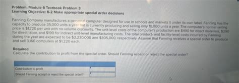 Solved Problem Module 6 Textbook Problem 3 Learning Chegg