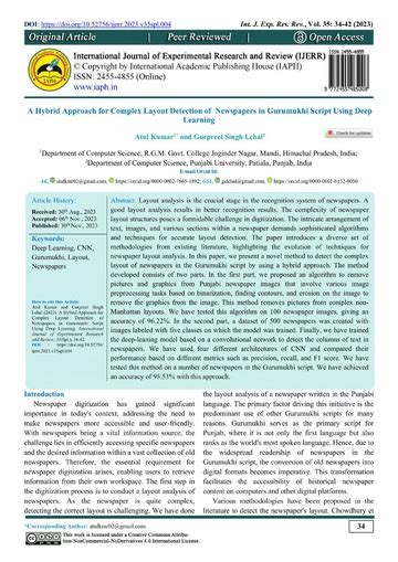 A Hybrid Approach For Complex Layout Detection Of Newspapers In Gurumukhi Script Using Deep