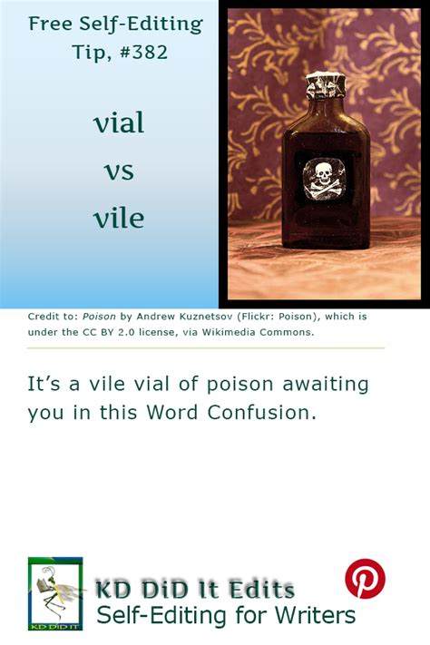 Word Confusion Vial Versus Vile KD Did It Edits