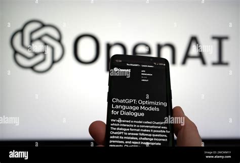 Chatgpt An Openai Chatbot Mobile Device With Company Website Stock
