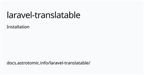installation laravel translatable