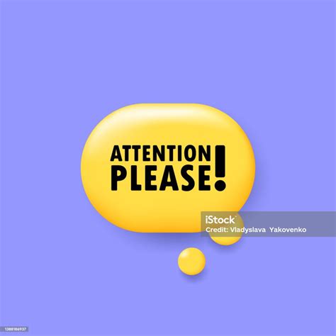 주의 하시기 바랍니다 3d 스피치 버블이 있는 배너는 텍스트로 문의해 주세요 벡터 Eps 10 흰색 배경에 격리 가리키기에 대한 스톡 벡터 아트 및 기타 이미지 Istock