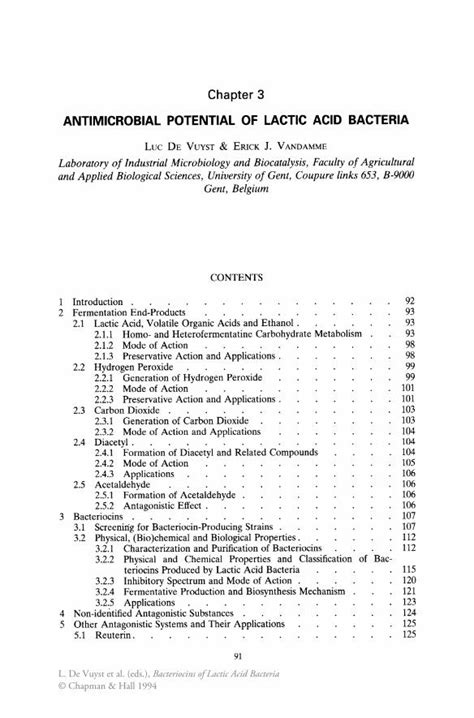 Pdf Bacteriocins Of Lactic Acid Bacteria Antimicrobial Potential Of Lactic Acid Bacteria