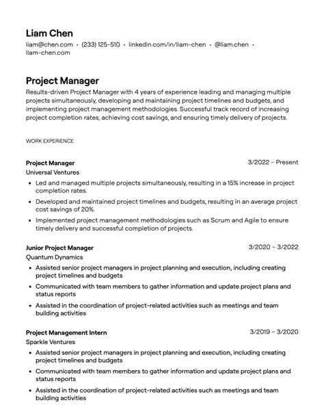 2023 Marketing Project Manager Resume Example Guidance TealHQ