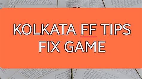 Kolkata Ff Tips Fix Youtube