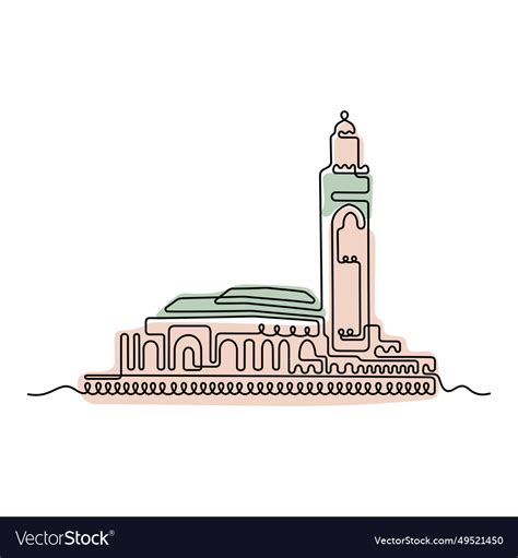 Hassan Ii Mosque Casablanca Morocco Royalty Free Vector