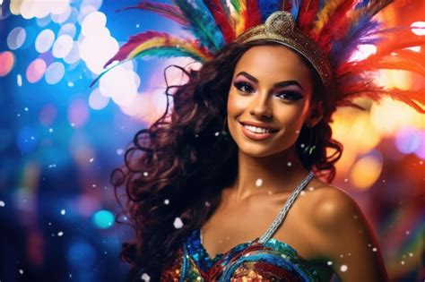 Premium Ai Image A Very Beautiful Girl Look In Camera Dressed For Rio