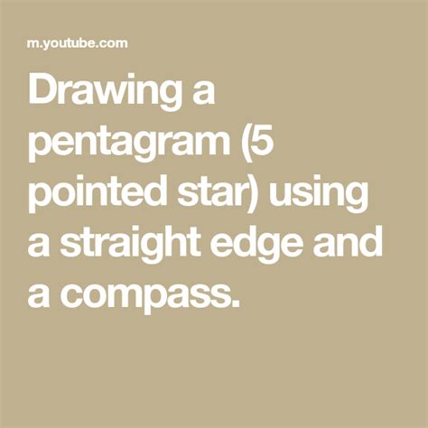 Drawing A Pentagram 5 Pointed Star Using A Straight Edge And A