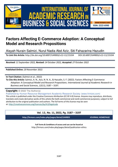 Pdf Factors Affecting E Commerce Adoption A Conceptual Model And Research Propositions