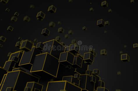 Rendição 3d Abstrata De Cubos Caóticos Ilustração Stock Ilustração De