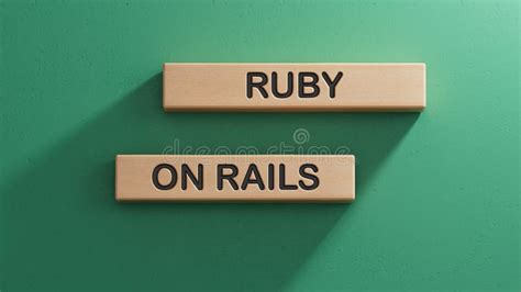 text ruby on rails wooden cube blocks stock illustration