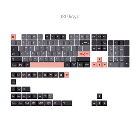 Cherry Profile Dye Sub Pbt Keycap Set Yozakura Cherry Blosoms At Nig