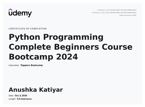 Anushka Katiyar On Linkedin Completing The Python Course On Udemy Has Been A Valuable Learning