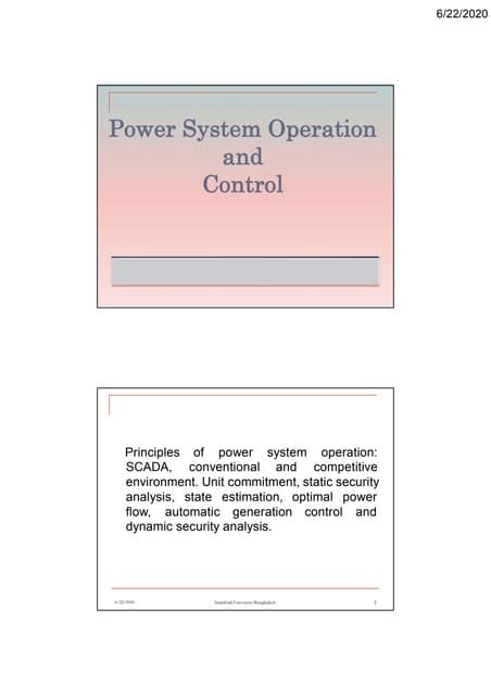 Power System Operation And Control Switching And Controlling System Pptx