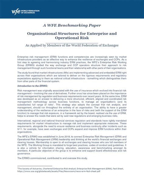 Wfe Organisational Risk Structures Benchmarking Paper Final 12 02 20