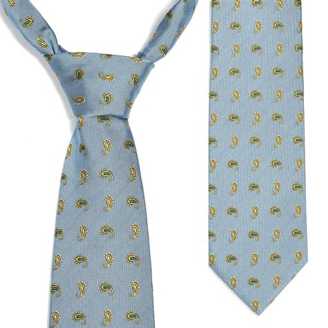 Cravatta Uomo Azzurra Paisley In Seta I Sartoriale E Made In Italy