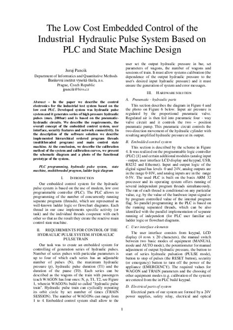 Pdf The Low Cost Embedded Control Of The Industrial Hydraulic Pulse