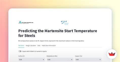 Predicting The Martensite Start Temperature For Steels