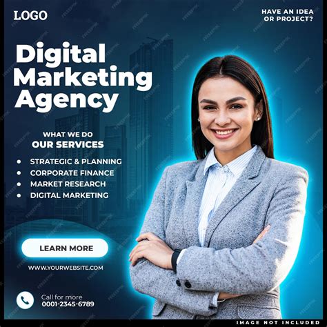 디지털 마케팅 기업 소셜 미디어 및 에이전시 배너 또는 인스타그램 포스트 템플릿 무료 Psd 파일
