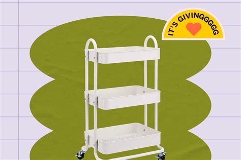 This 3 Tier Rolling Cart Is A Dorm Storage Essential Dorm Therapy