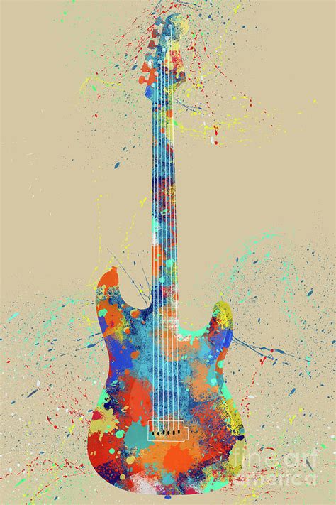 Whimsical Colorful Electric Guitar Vertical Photograph By Bee Creek Photography Tod And
