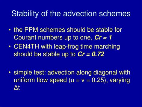 Ppt Implementation Of An Advection Scheme Based On Piecewise