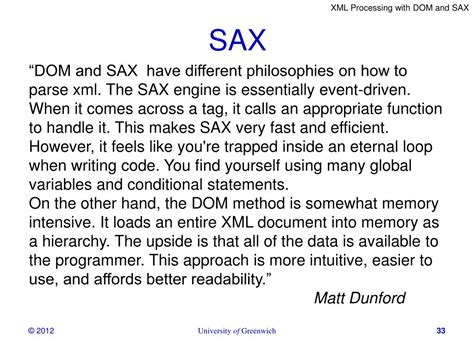 Ppt Xml Processing With Dom And Sax Powerpoint Presentation Free