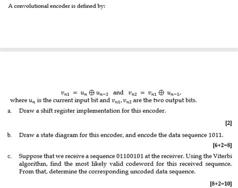 solved a convolutional encoder is defined by where un is