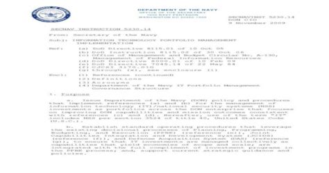 Editable Department Of The Navy Memorandum Template Doc Sample Tacitproject