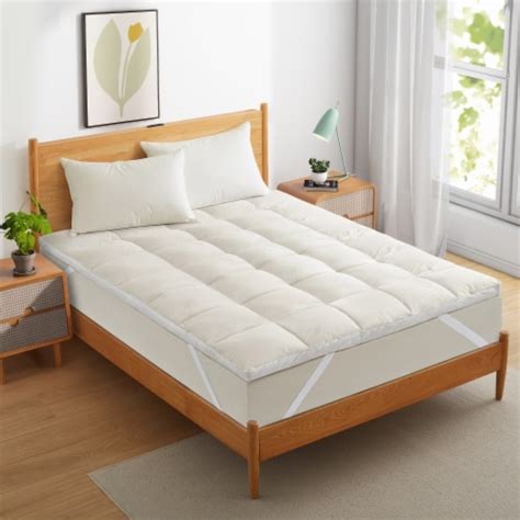 White Goose Feather Bed Mattress Topper Organic Cotton Cover Mattress