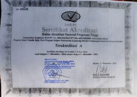 Akreditasi Teknik Sipil Unila A Pdf