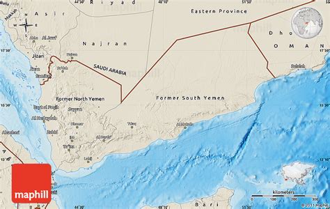 Shaded Relief Map Of Yemen