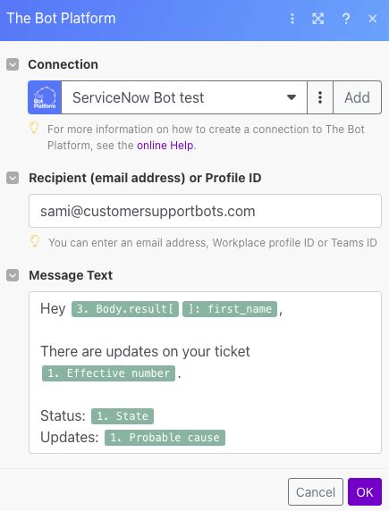 Automating Servicenow Ticket Updates To A User Via Bot
