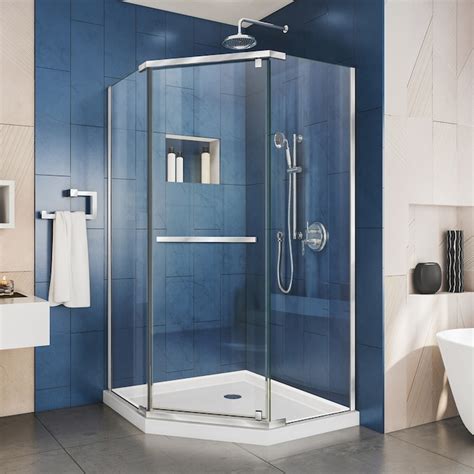 Dreamline Prism Chrome Floor Neo Angle 2 Piece Corner Shower Kit Actual 7475 In X 36 In X 36