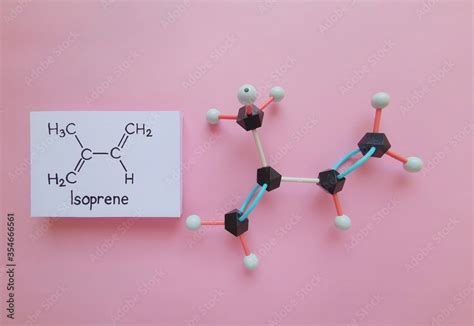 Molecular Structure Model And Structural Chemical Formula Of Isoprene Molecule Isoprene Or 2