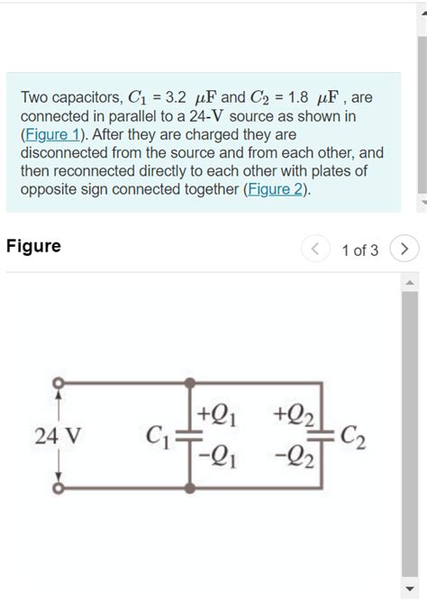 Solved Two Capacitors C1 32 Uf And C2 18 Uf Are