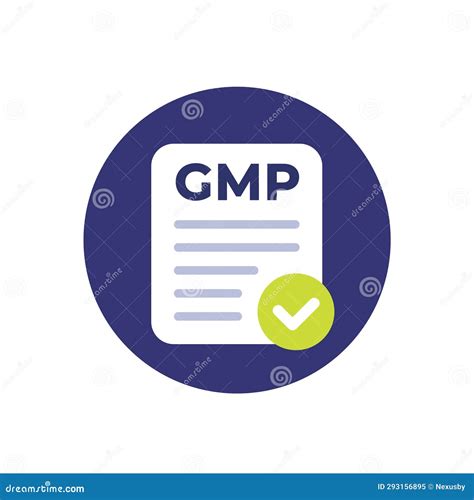 Gmp Icon Good Manufacturing Practice Flat Vector Stock Vector