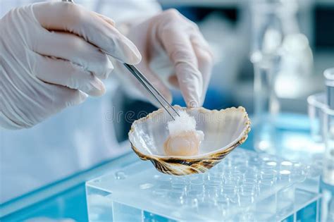 Scientist Carefully Manipulating Biological Sample Using Tweezers In Laboratory Setting Blue